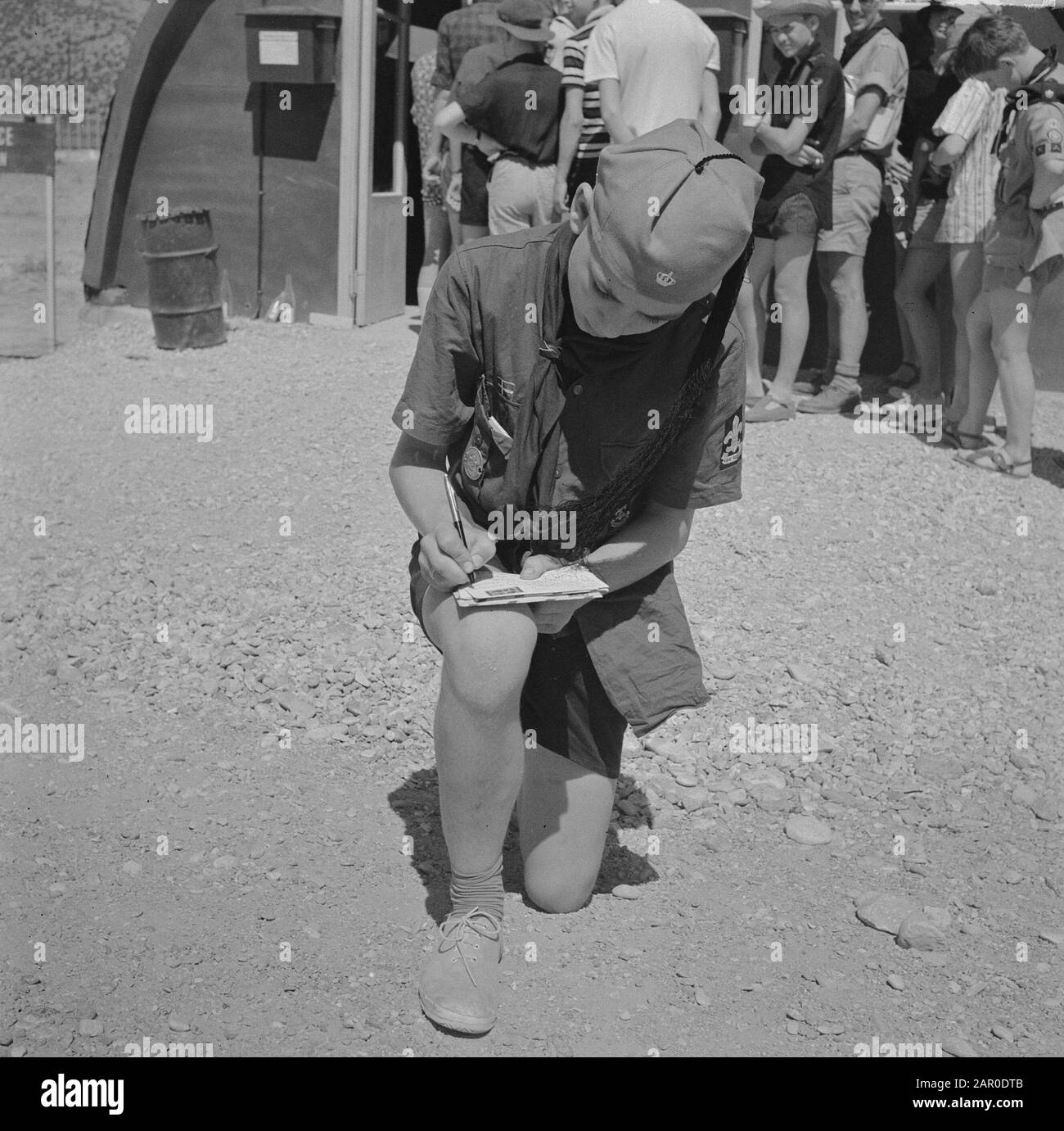 Boy writes letter Black and White Stock Photos & Images - Alamy