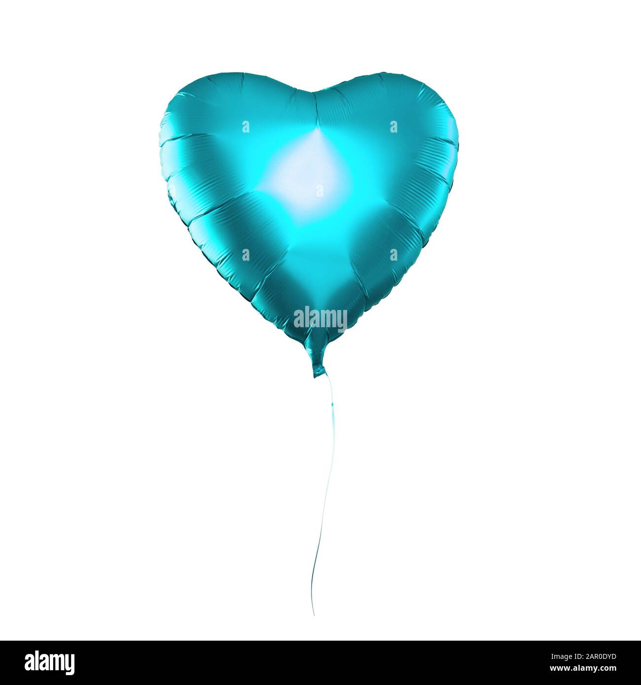 Blue balloon with ribbon isolated on white background Stock Photo - Alamy