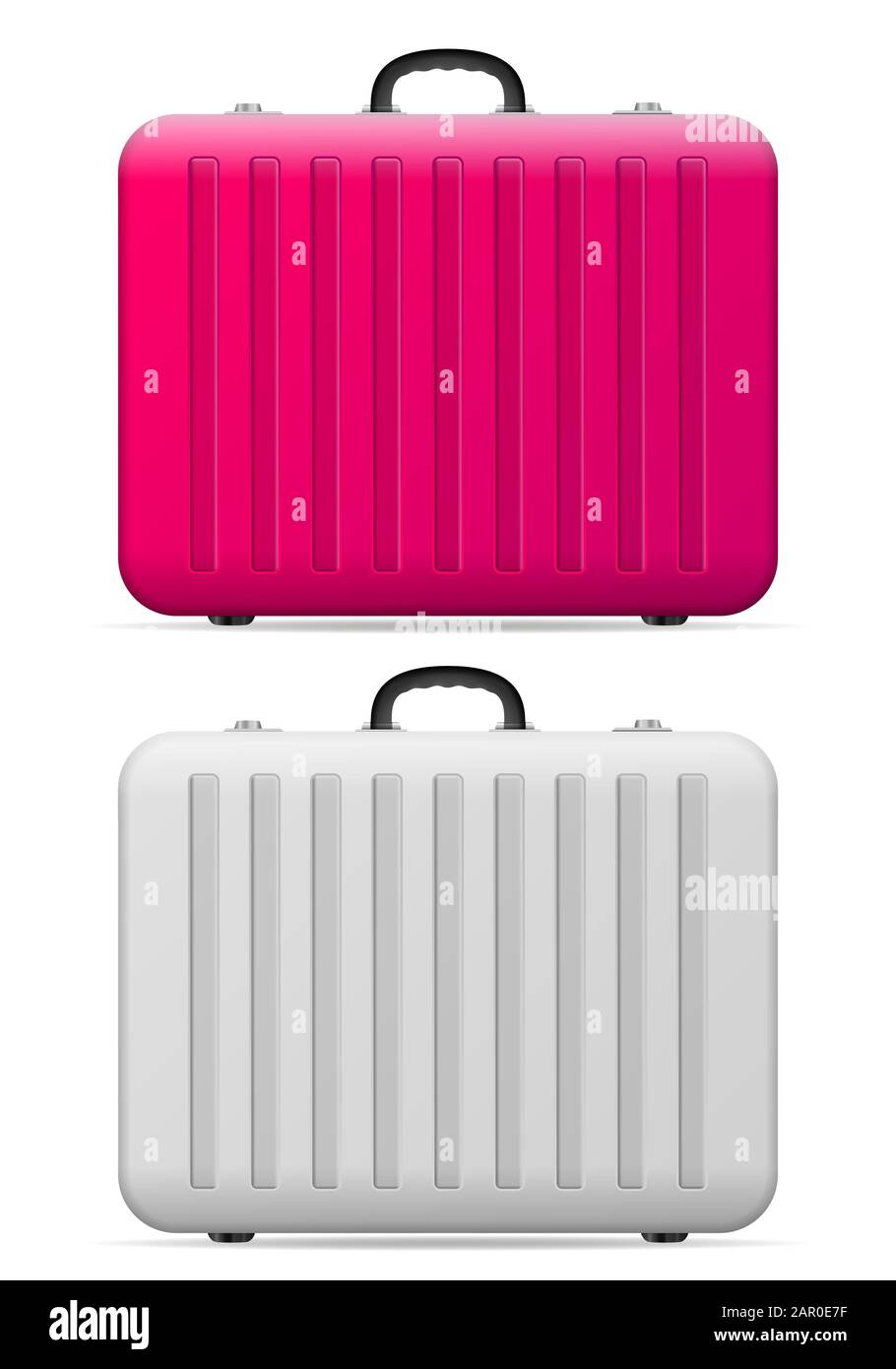 Suitcase set on a white background. Vector illustration Stock Photo - Alamy
