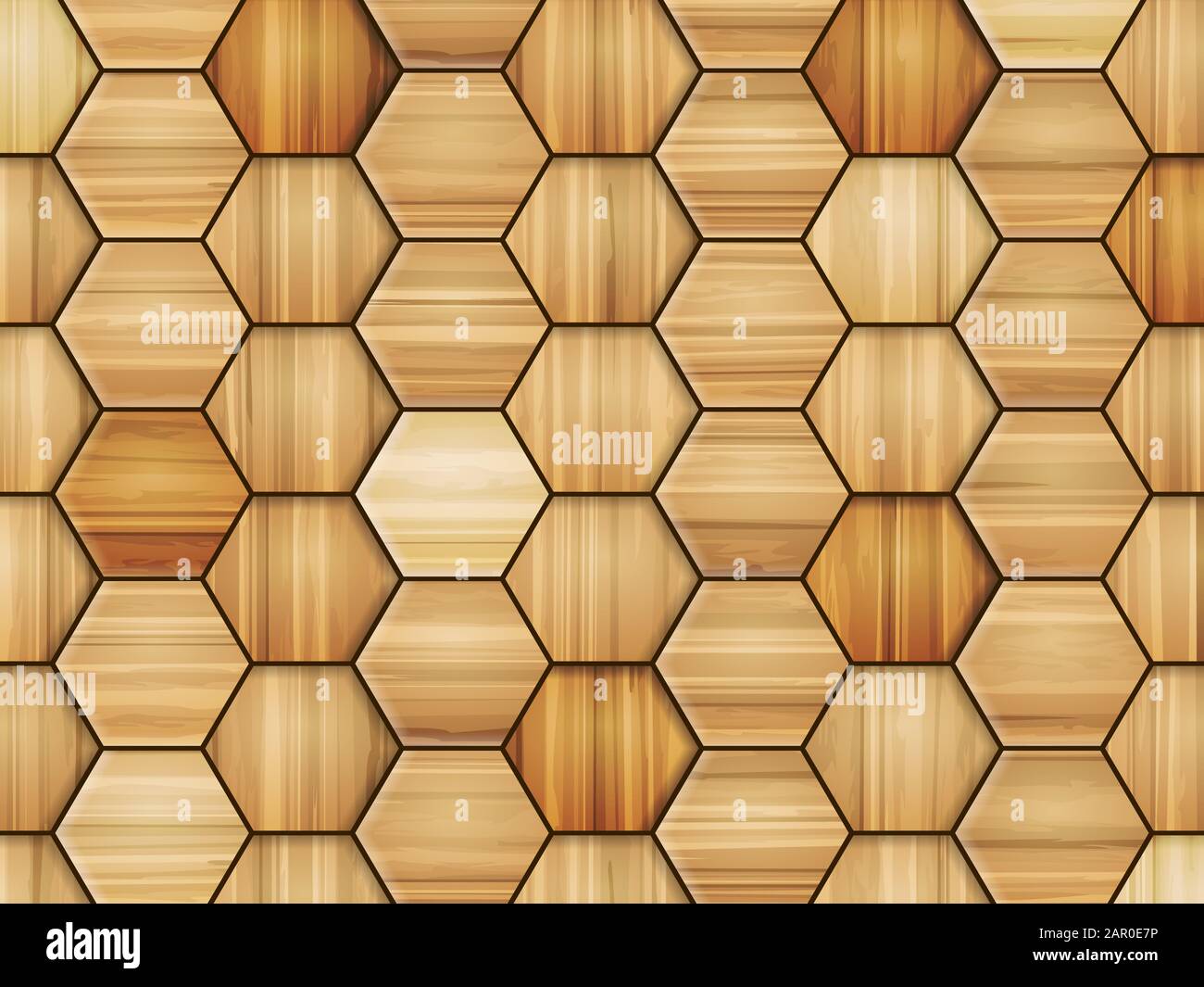 Background formed by wooden hexagon blocks. Vector illustration Stock ...