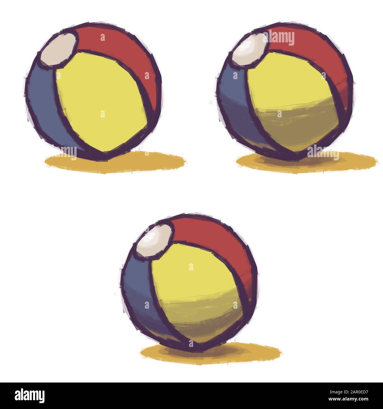 Beach ball with shadow underneath Stock Photo - Alamy