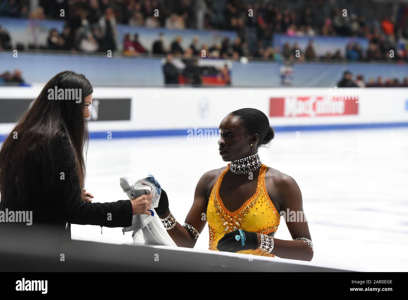 Graz, Austria. 24th Jan, 2020. Mae Berenice MEITE from France, with her ...