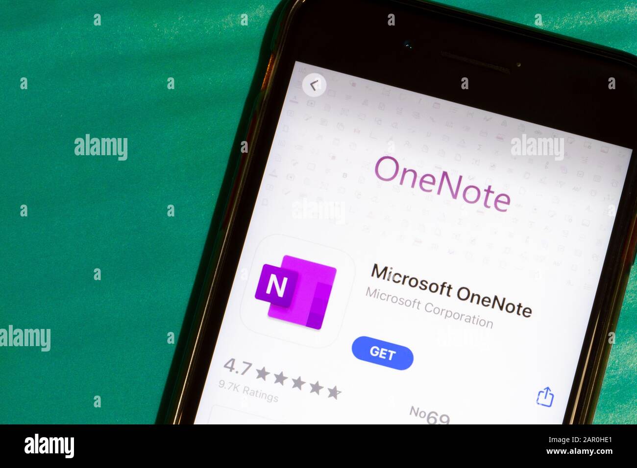 Los Angeles, California, USA - 22 January 2020: Microsoft OneNote logo ...