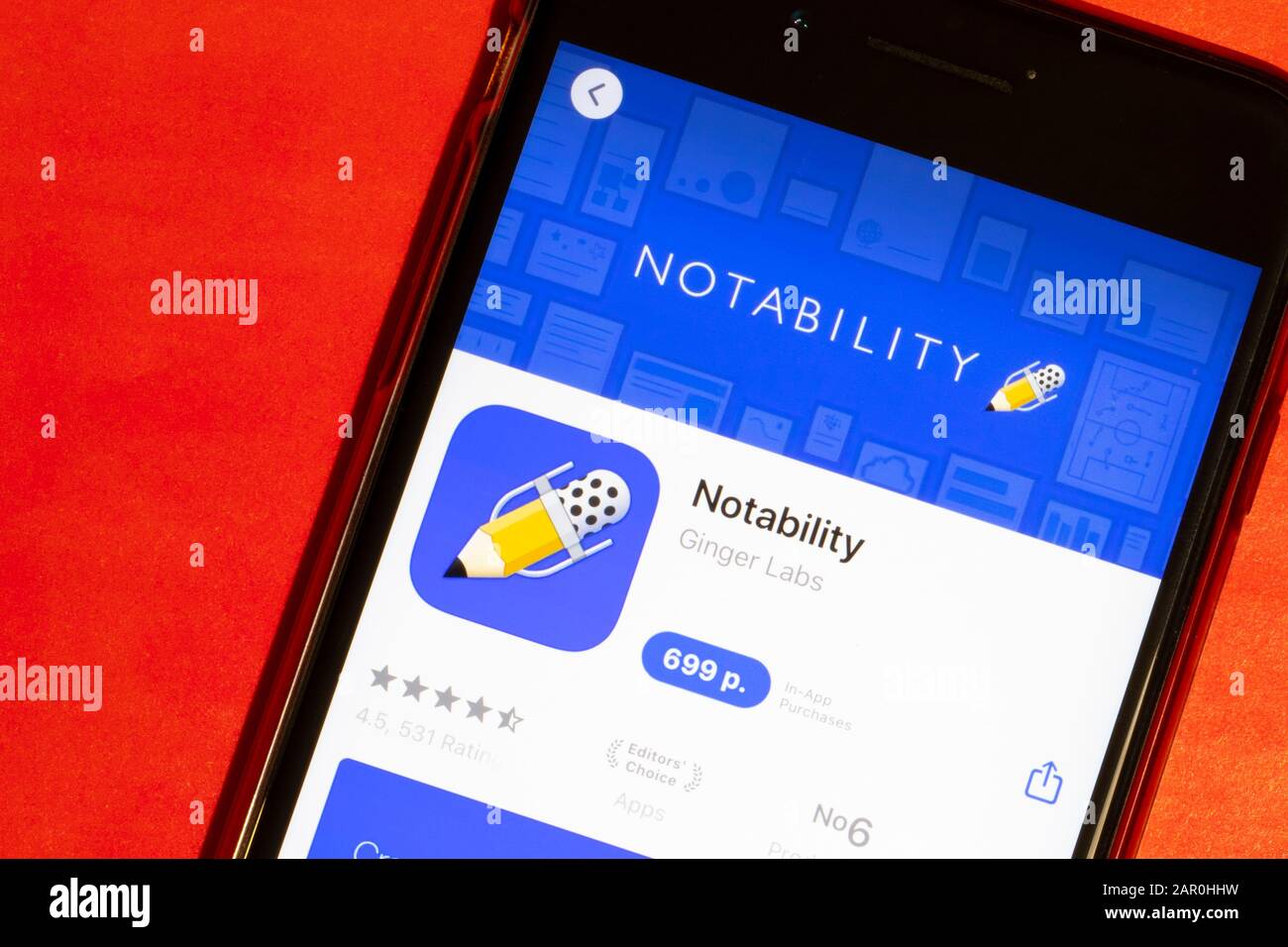 Los Angeles, California, USA - 22 January 2020: Notability logo on ...