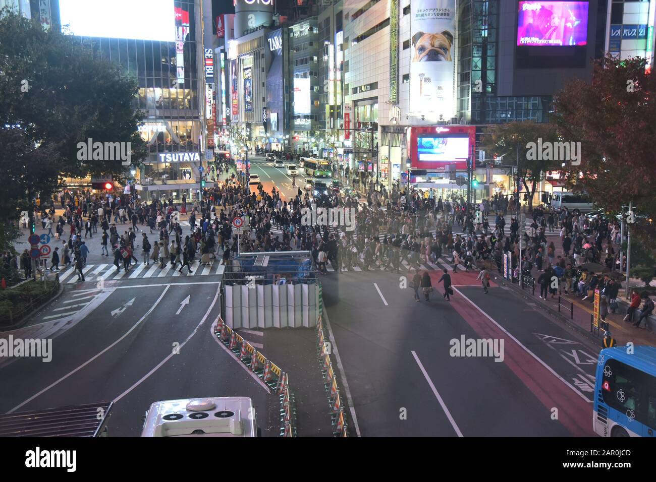street view in Shibuya district, Tokyo Stock Photo - Alamy