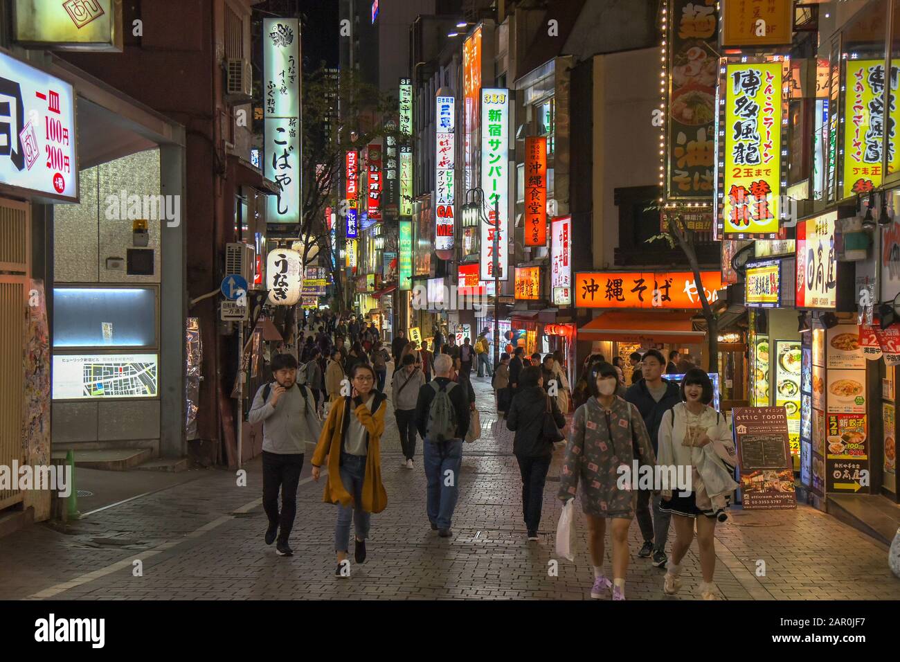 view of the street in Kabukicho district, Tokyo Stock Photo - Alamy