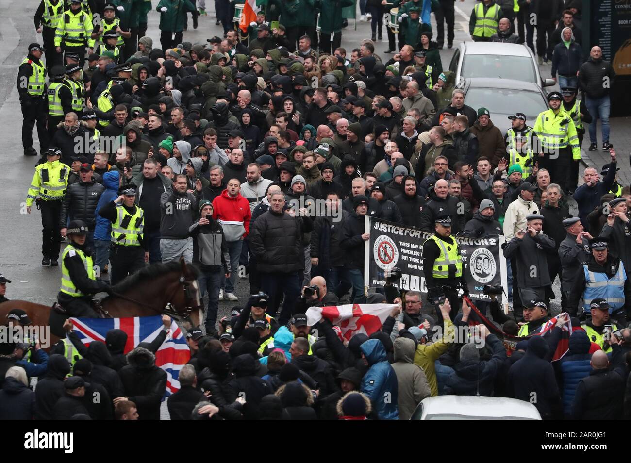 Police presence at the West of Scotland Band Alliance March for Justice ...