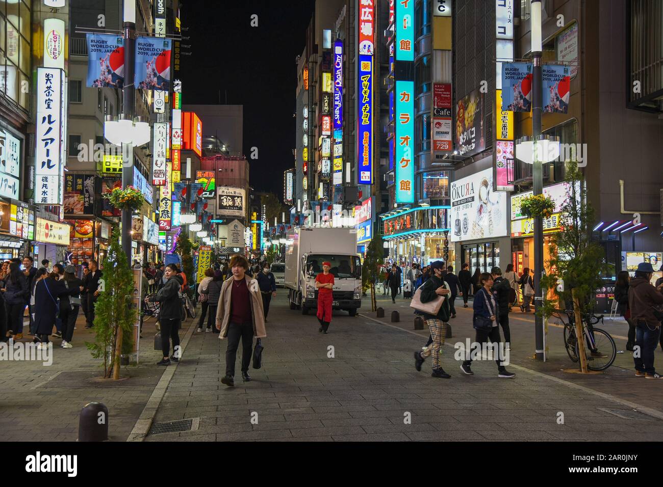 view of the street in Kabukicho district, Tokyo Stock Photo - Alamy