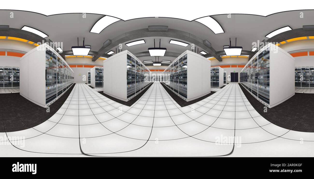 Modern Data Center Server Room VR360 3D Illustration Stock Photo - Alamy
