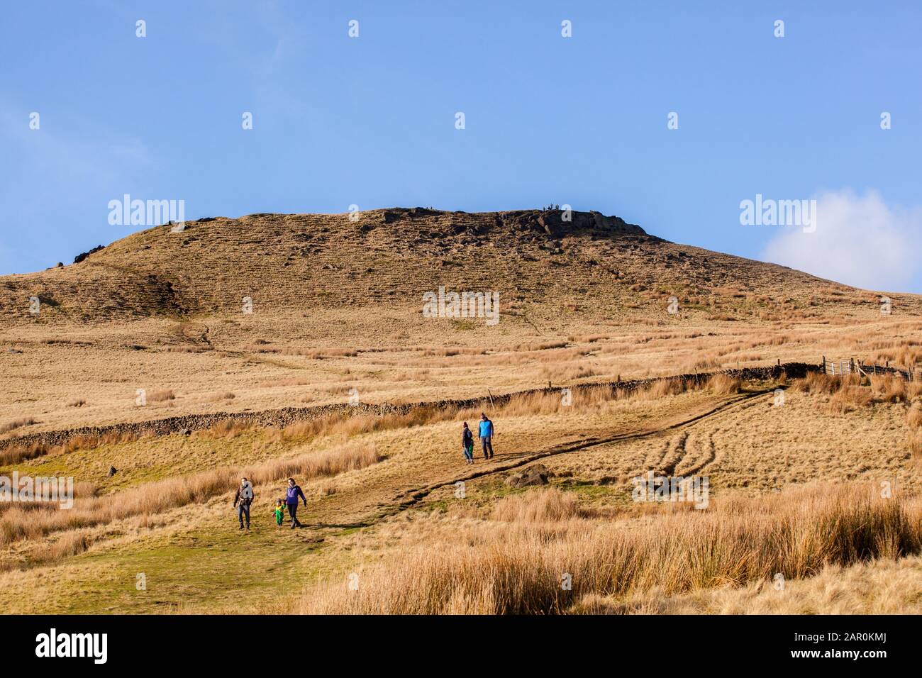 People families children walking from Shutlingsloe hill the 3rd highest ...