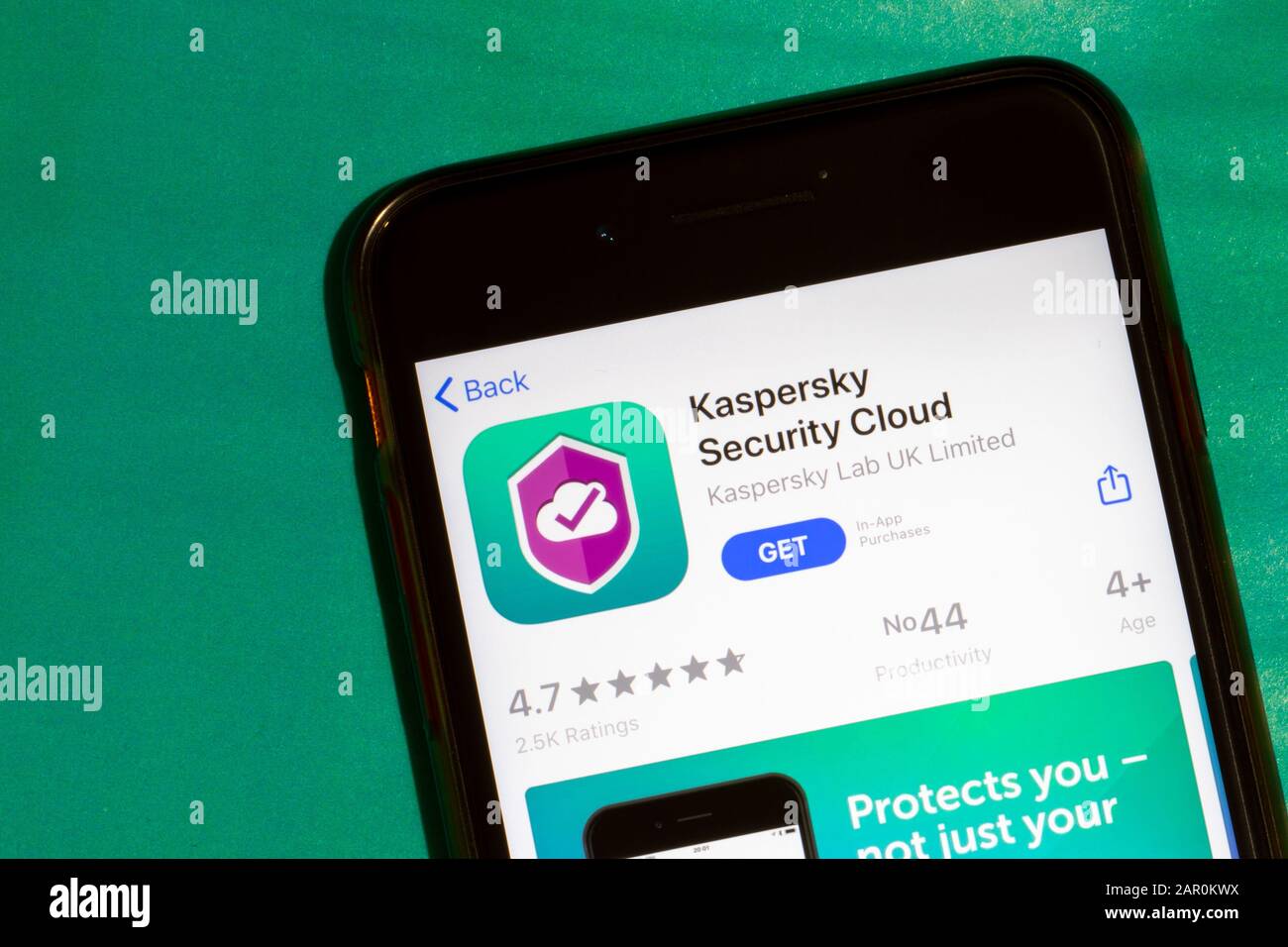 Los Angeles, California, USA - 22 January 2020: Kaspersky Security ...