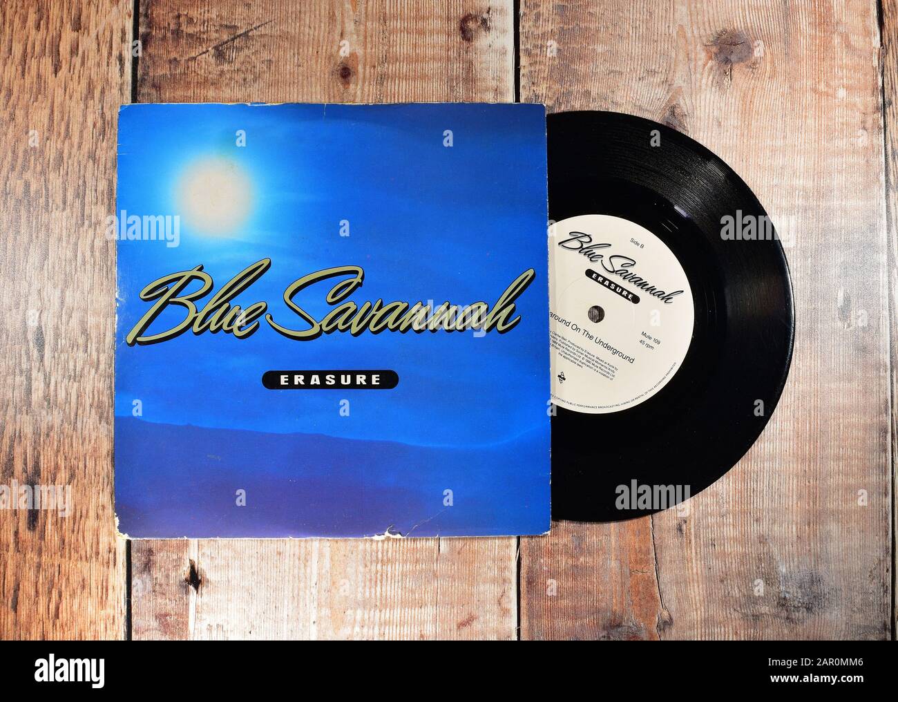 Erasure - Blue Savannah 7 inch single Stock Photo - Alamy