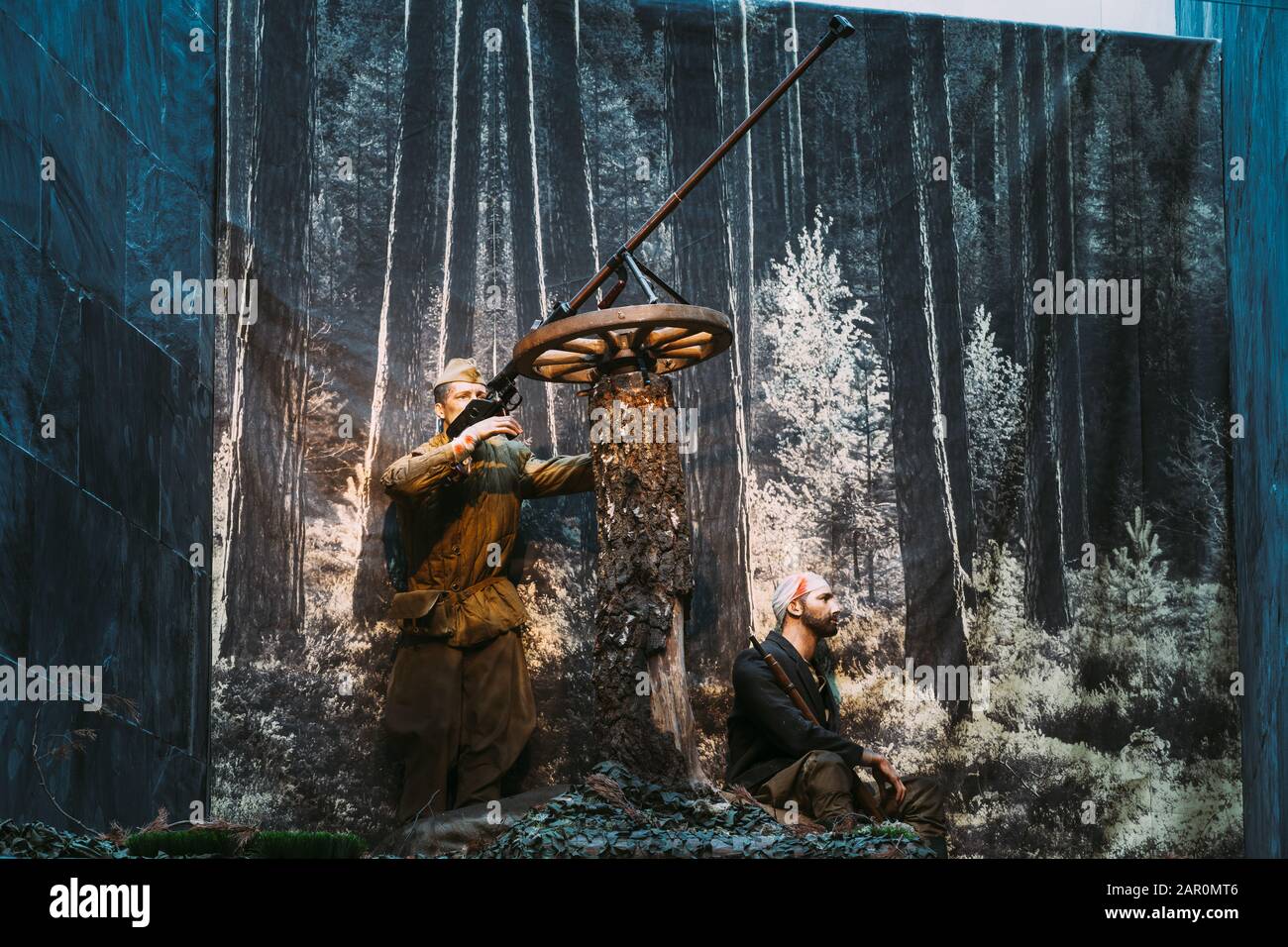 Minsk, Belarus - December 20, 2015: Soviet Belarusian partisans with ...