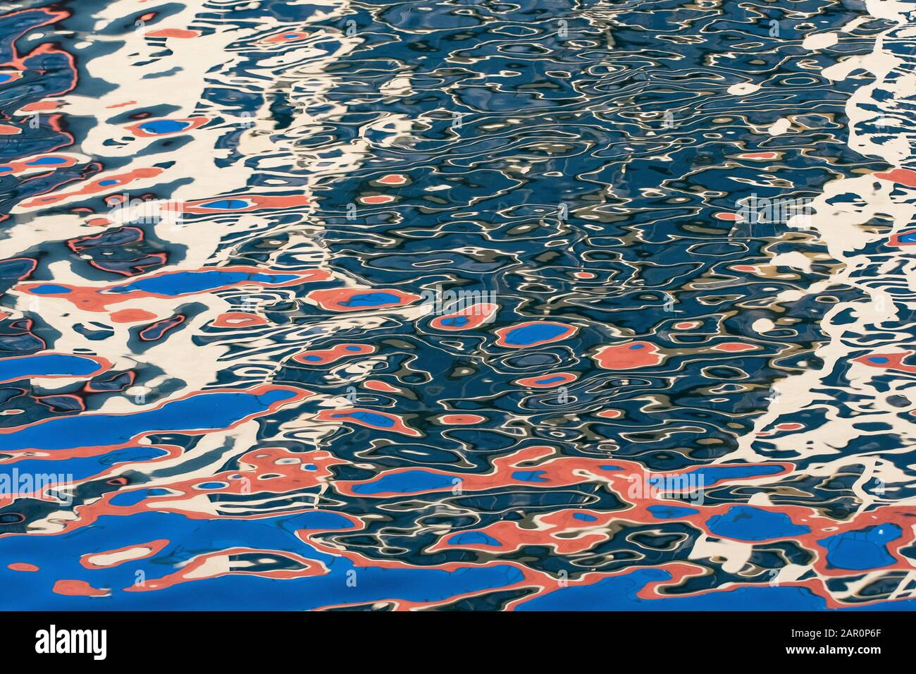 Abstract water reflection pattern at Sheepshead bay Stock Photo - Alamy