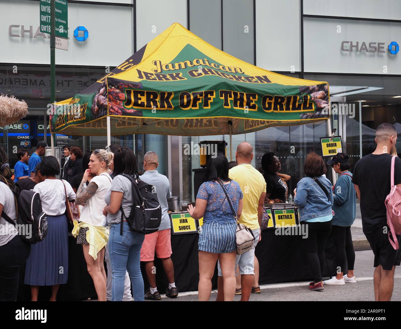 New York, USA - June 1, 2019: Street fair on 6th Avenue in Manhattan ...