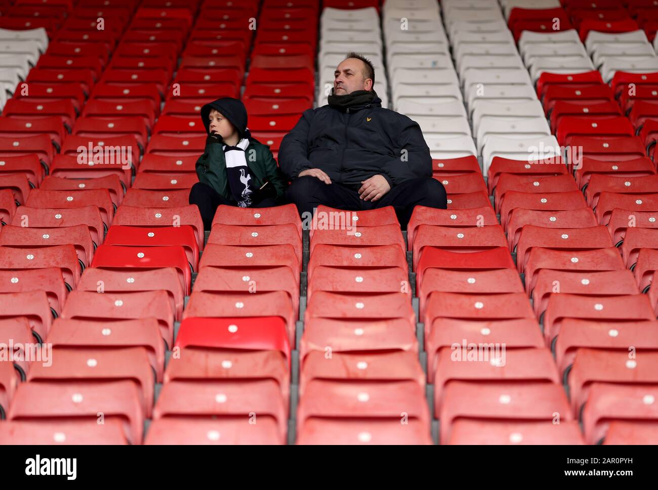 Tottenham Hotspur fans in the stands before the FA Cup fourth round ...