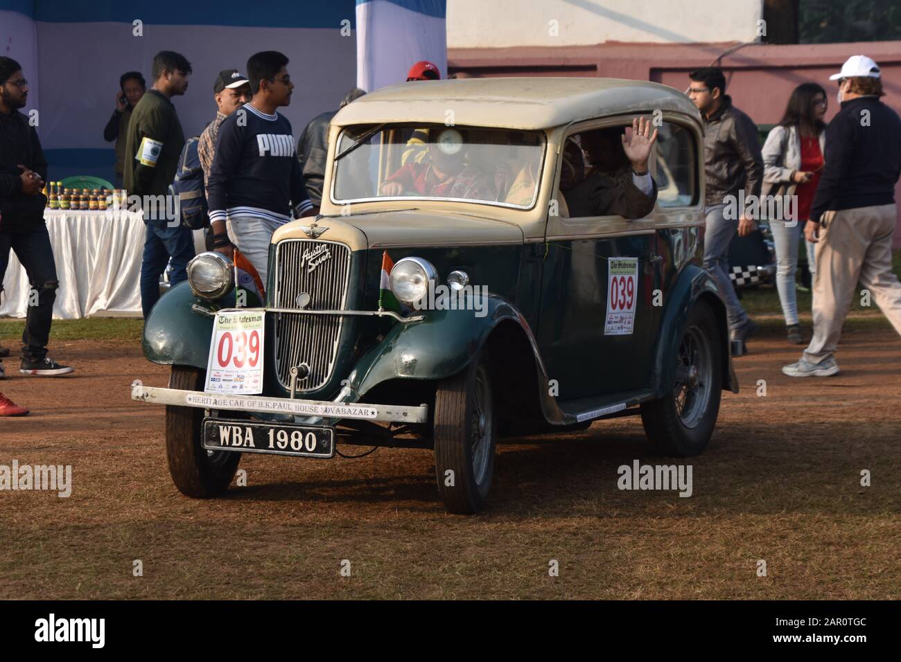 1937 Austin Seven car 7 hp and 4 cylinder engine. India WBA 1980 Stock ...