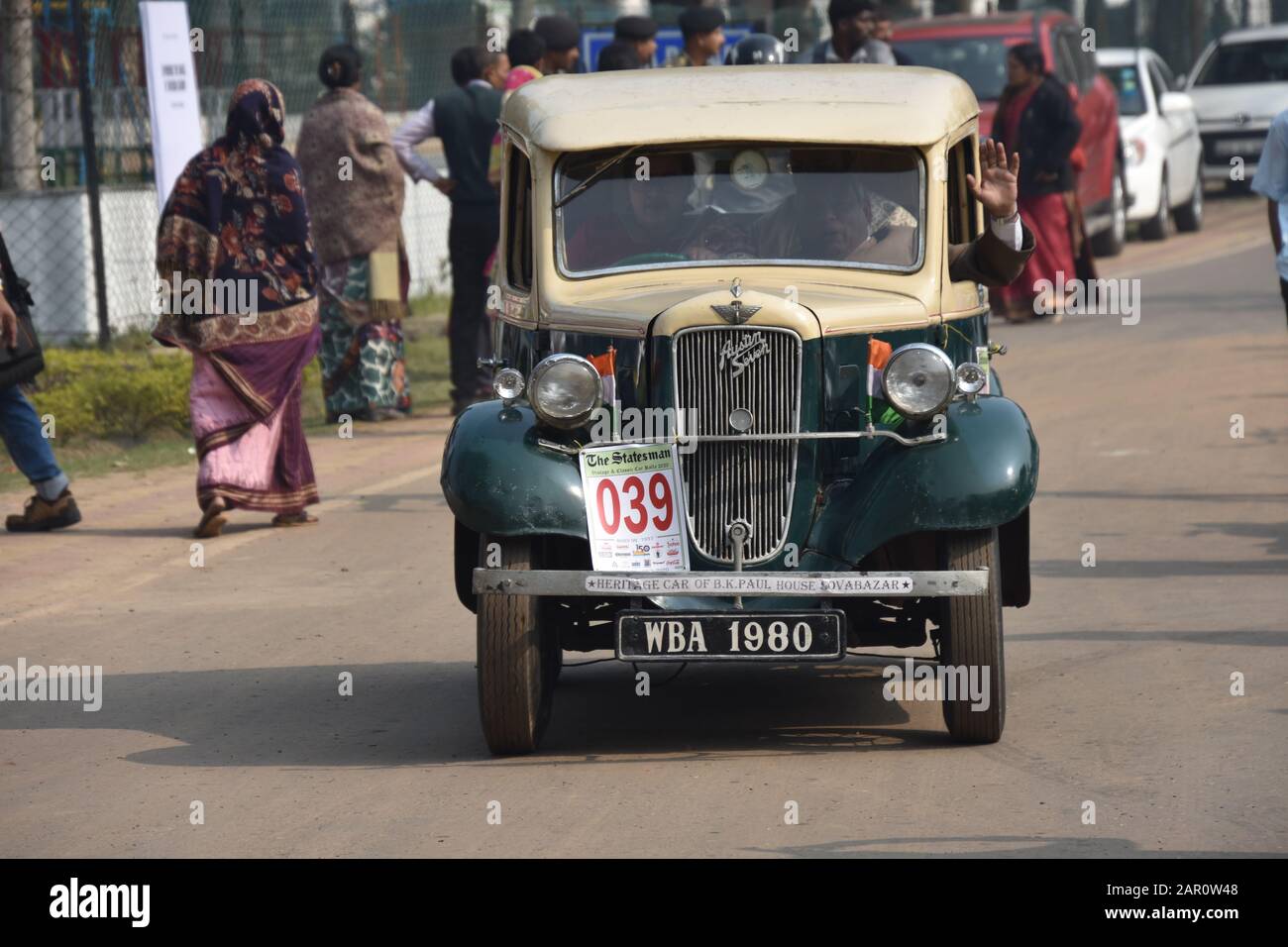 1937 Austin Seven car 7 hp and 4 cylinder engine. India WBA 1980 Stock ...