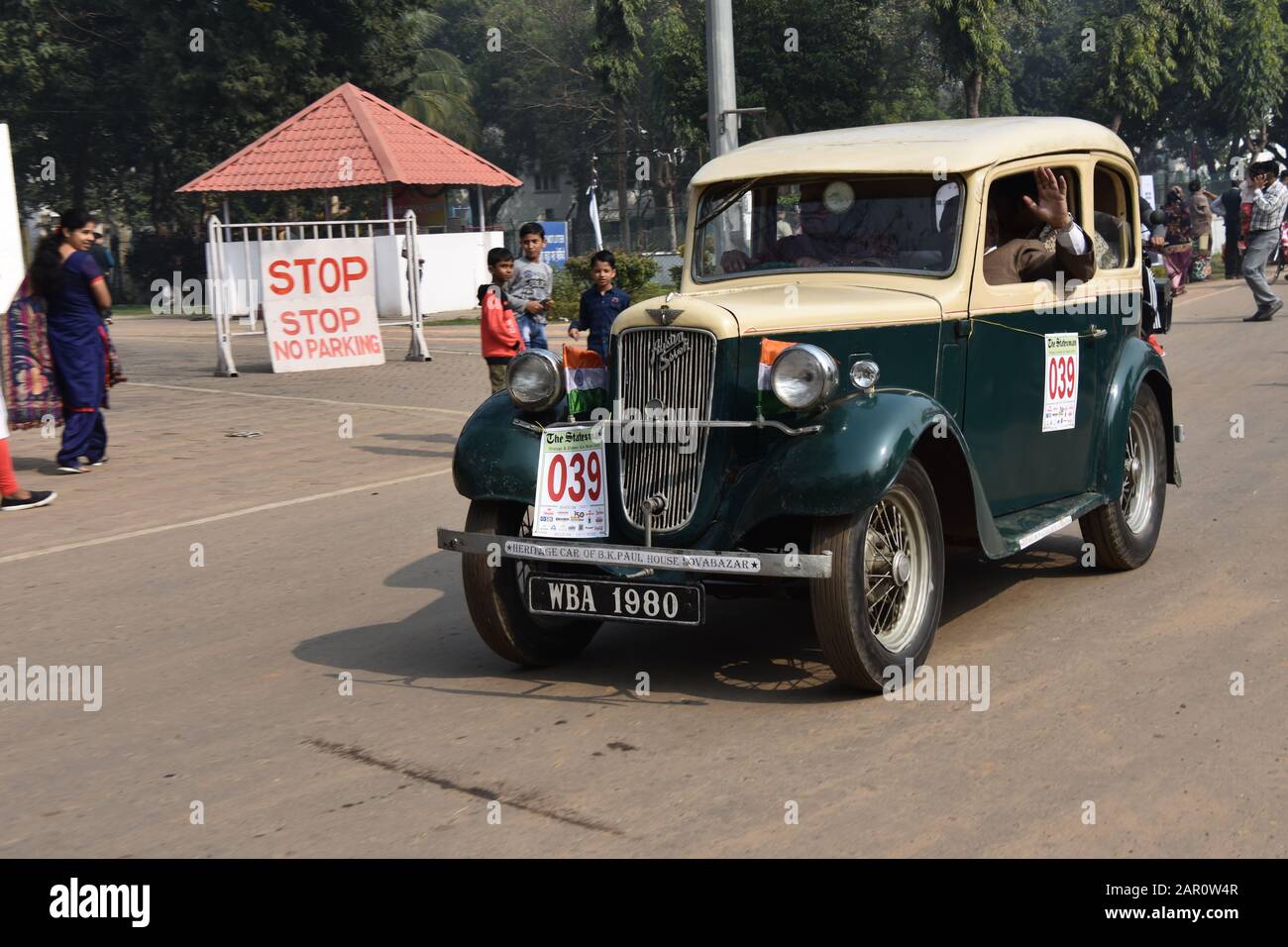 1937 Austin Seven car 7 hp and 4 cylinder engine. India WBA 1980 Stock ...