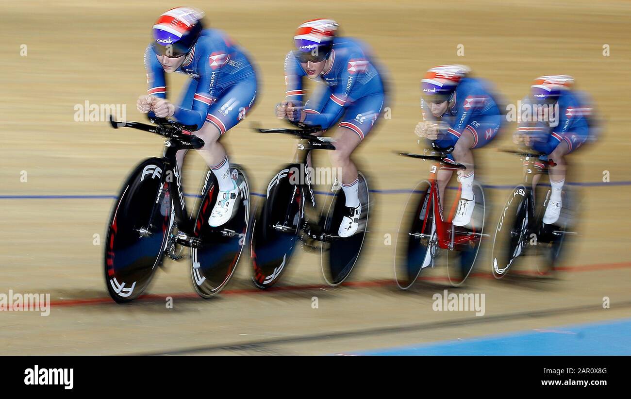 Great Britain CT team (left-right) Eluned King, Madelaine Leech, Sophie ...
