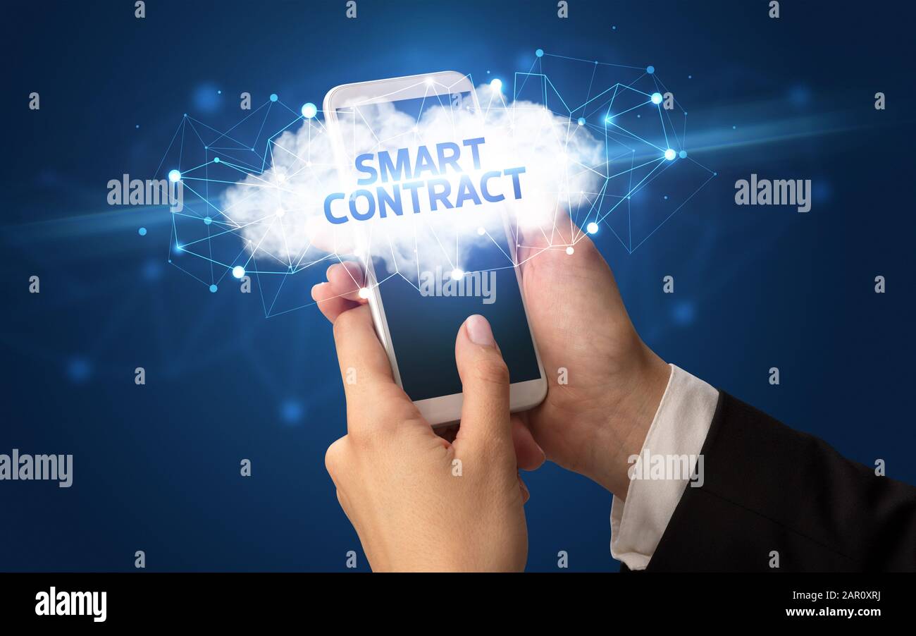 Woman touching smart contract hi-res stock photography and images - Alamy