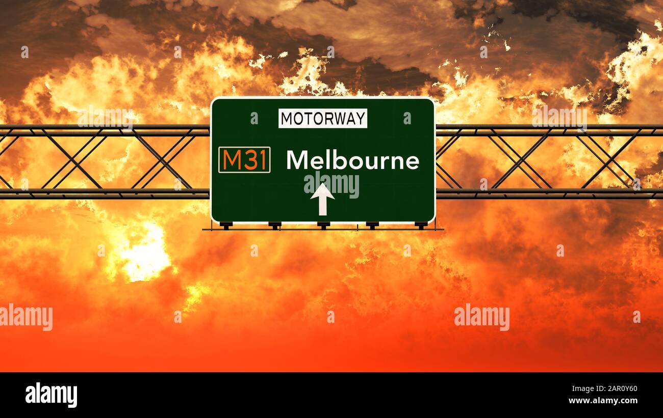 Melbourne road sign freeway hi-res stock photography and images - Alamy