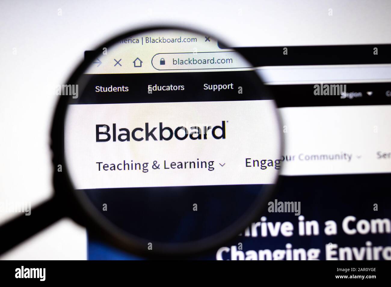 Los Angeles, California, USA - 23 January 2020: Blackboard website page ...