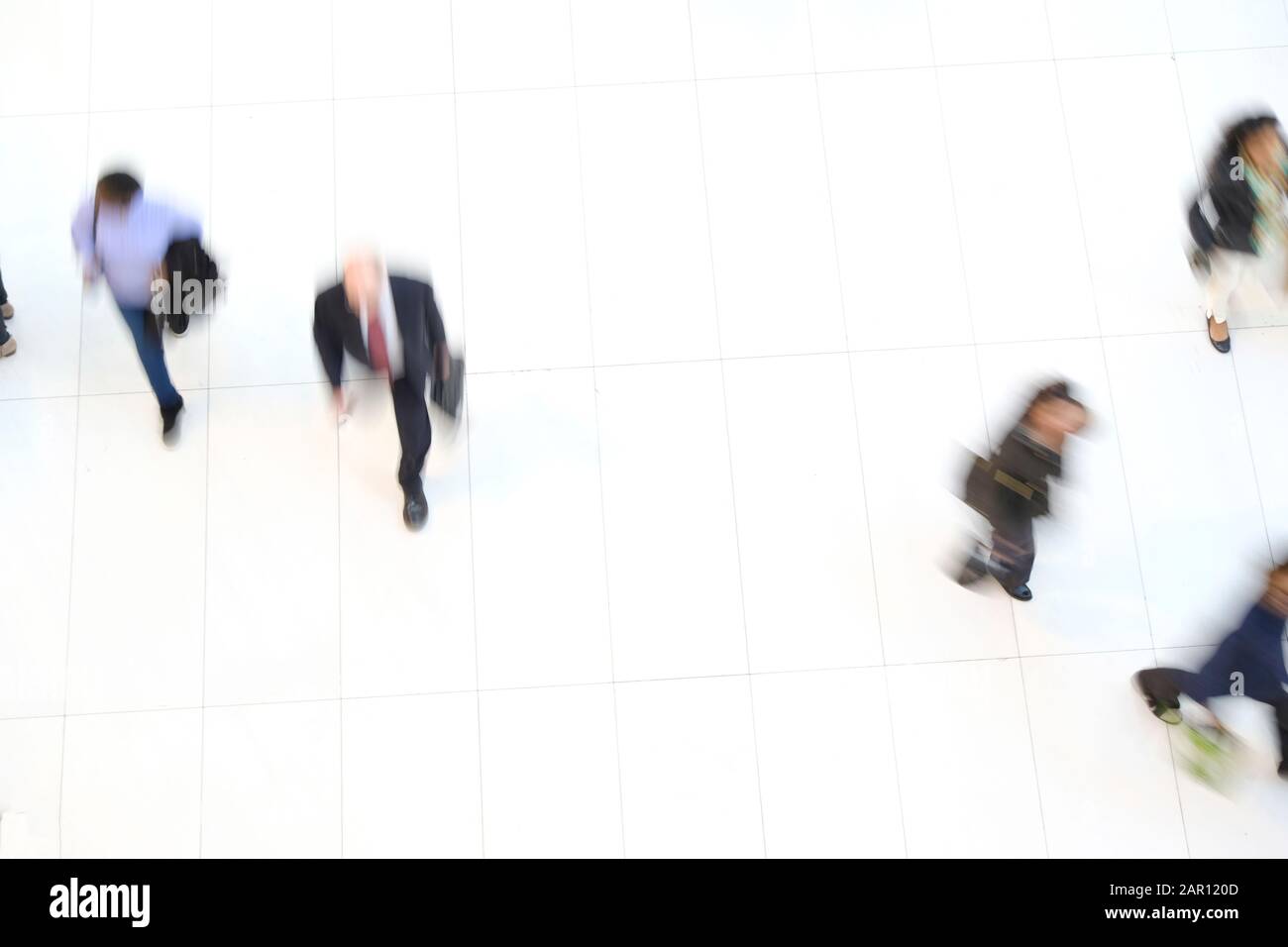 Aerial view of people in motion blur Stock Photo - Alamy