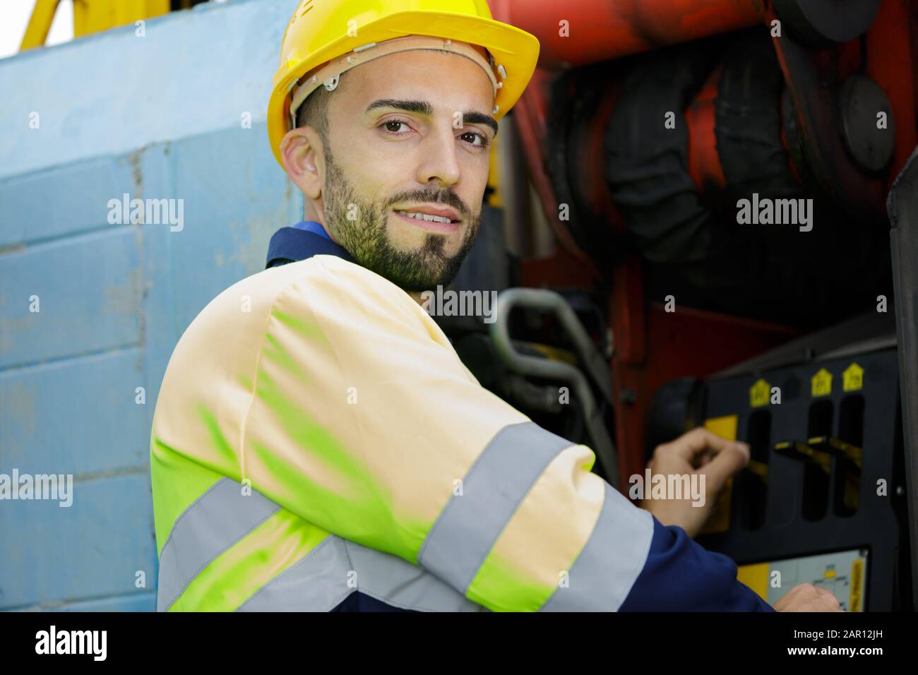 Crane driver seat hi-res stock photography and images - Alamy
