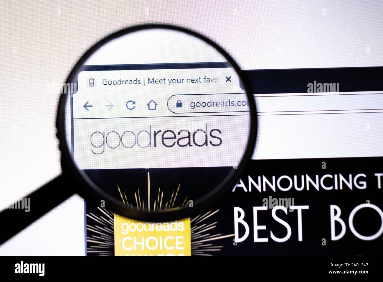 Los Angeles, California, USA - 23 January 2020: GoodReads website page ...