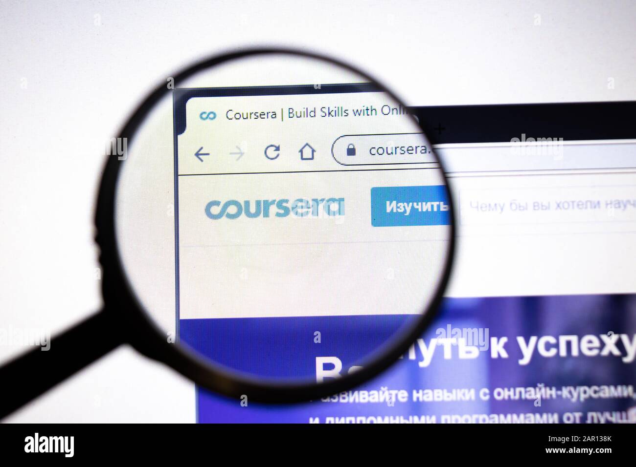 Los Angeles, California, USA - 23 January 2020: Coursera website page ...