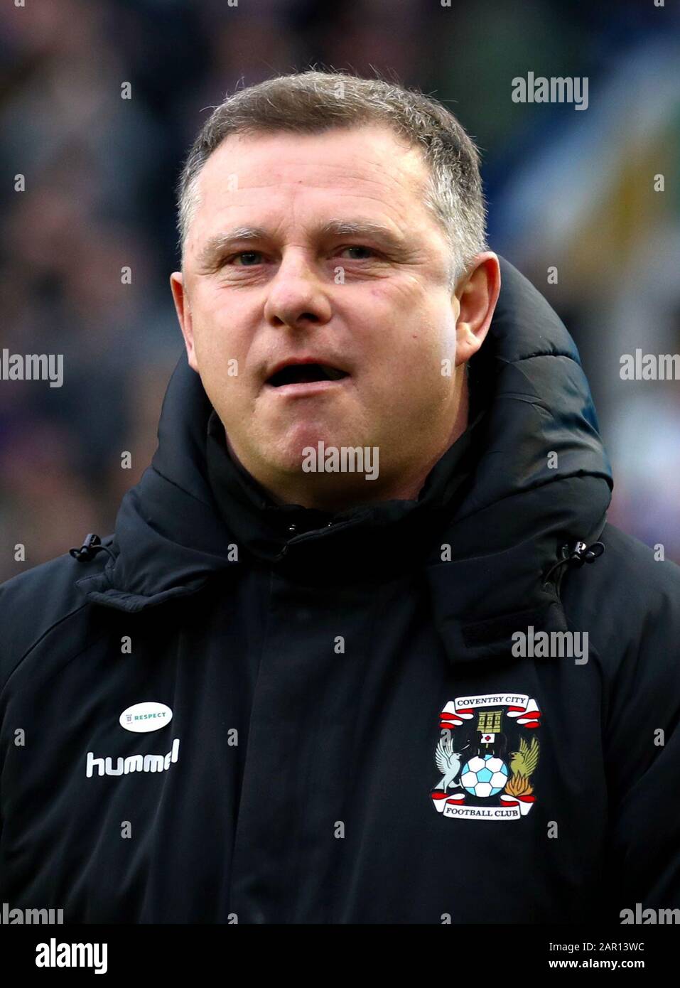 Coventry City manager Mark Robins during the FA Cup fourth round match ...