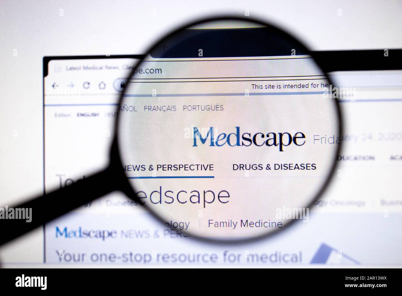 Los Angeles, California, USA - 25 January 2020: Medscape website page ...