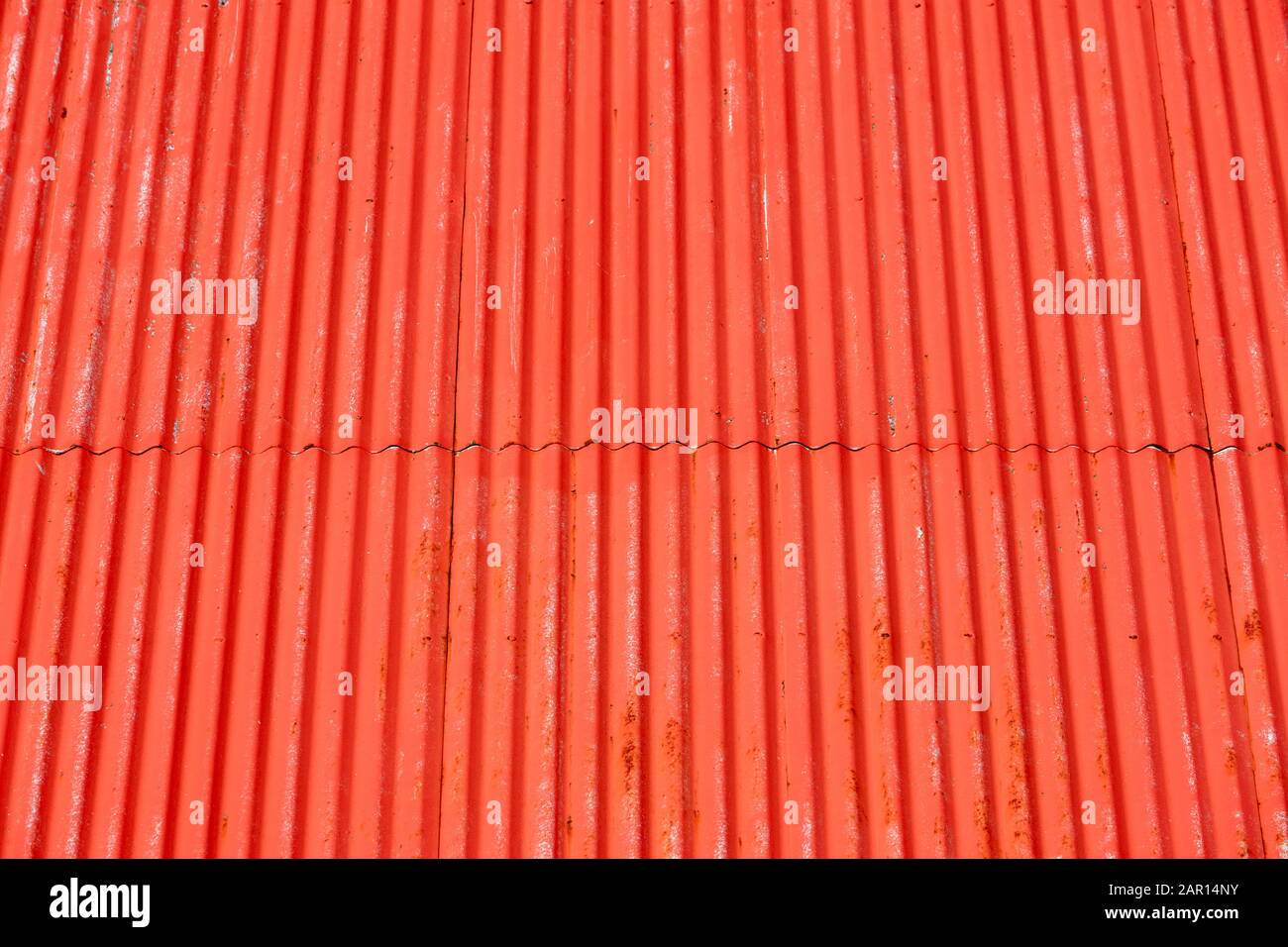 red painted corrugated iron roof iceland Stock Photo - Alamy