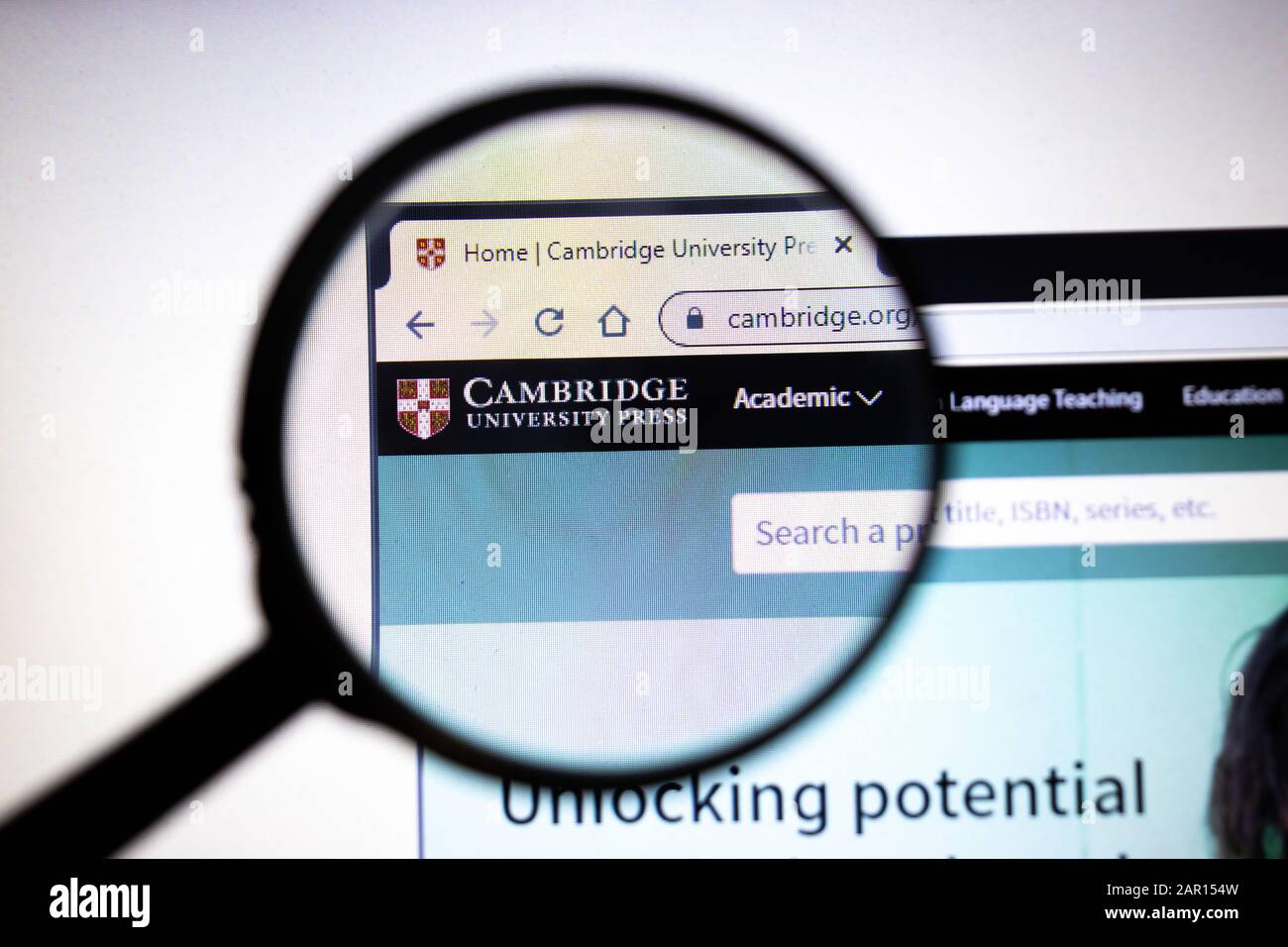 Los Angeles, California, USA - 23 January 2020: Cambridge website page ...