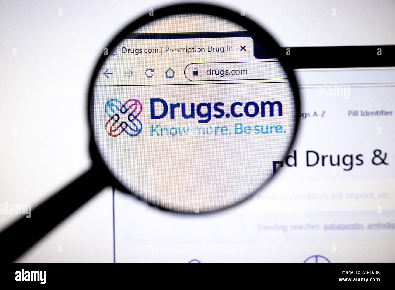 Los Angeles, California, USA - 25 January 2020: Drugs website page ...