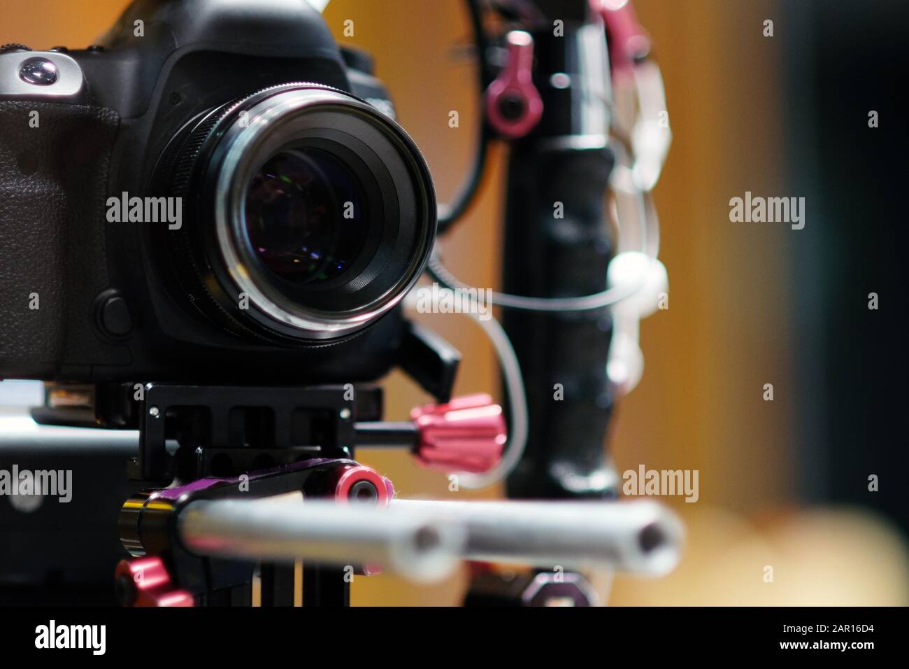 Film crew equipment, Detail image of Tripod background Stock Photo - Alamy