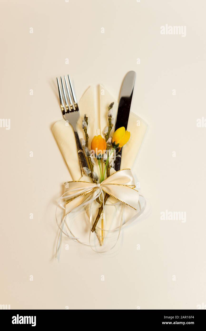 spring-like cutlery set Stock Photo - Alamy