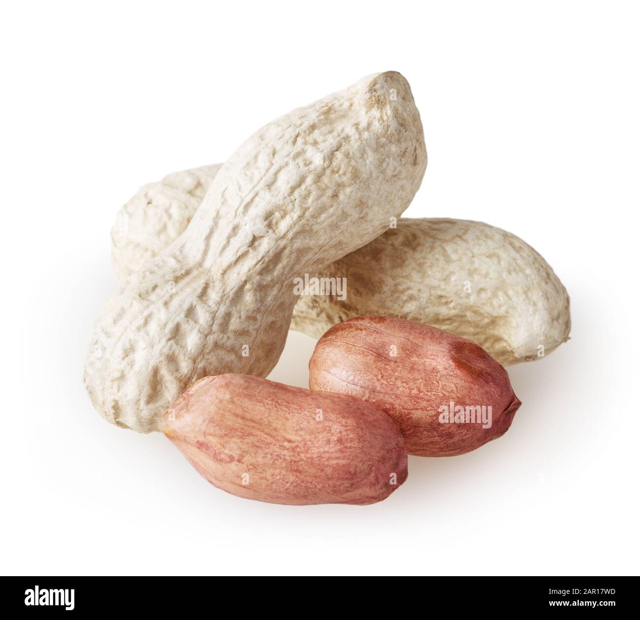 Raw peanuts isolated on white background with clipping path Stock Photo ...