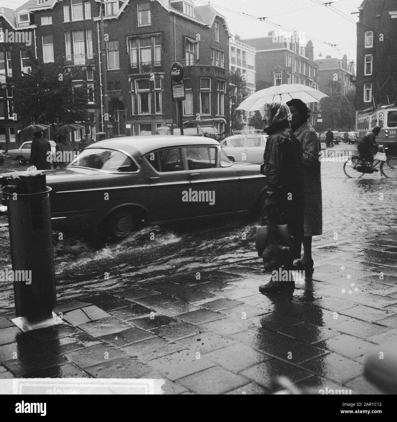 Storm in Amsterdam, streets underwater, cars by water Date: September 3 ...