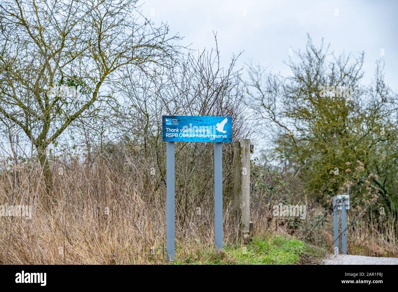 RSPB Otmoor: Car park and main entrance from Beckley Oxfordshire UK ...