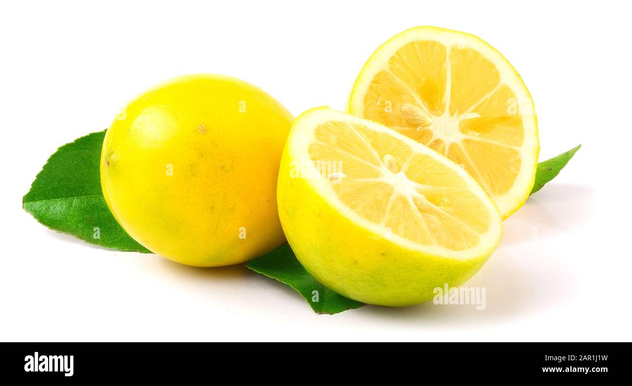 Fresh lemon isolated on white Stock Photo - Alamy