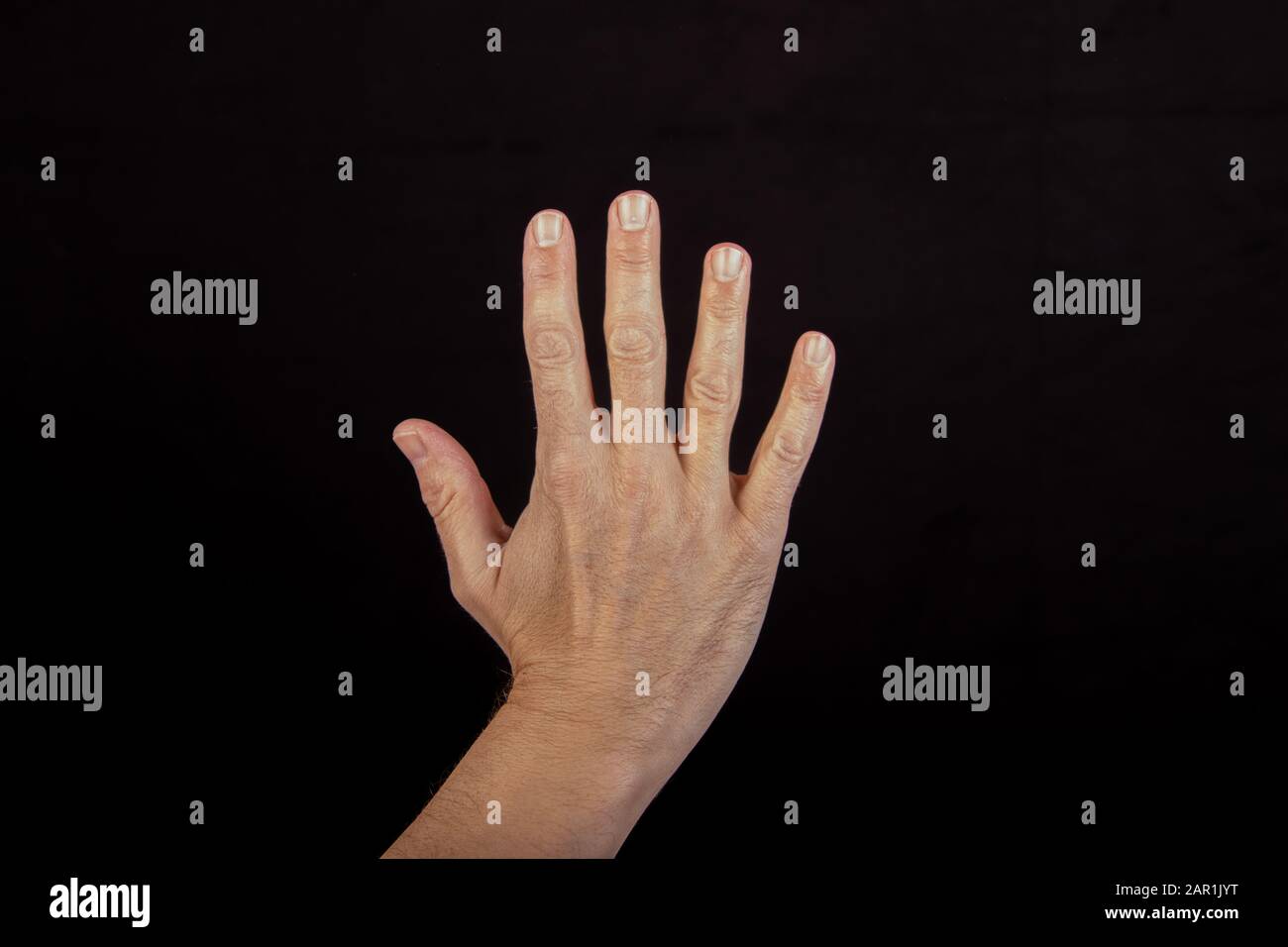 Hand gesture point five hi-res stock photography and images - Alamy