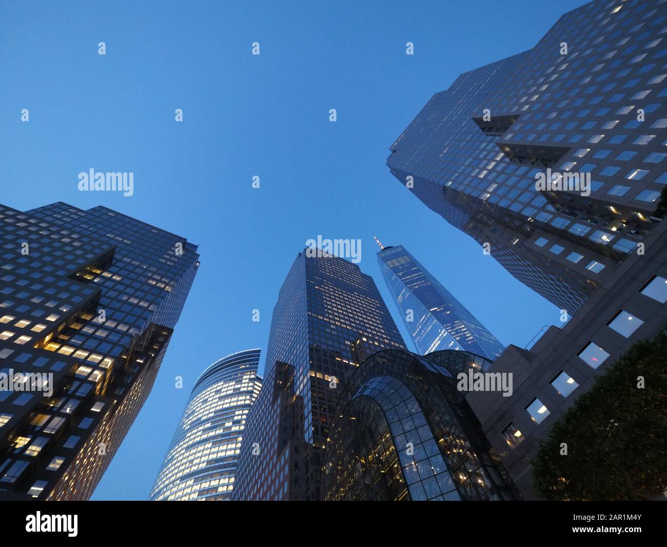 New York, USA - May 31, 2019: Image taken at nightfall of the World ...