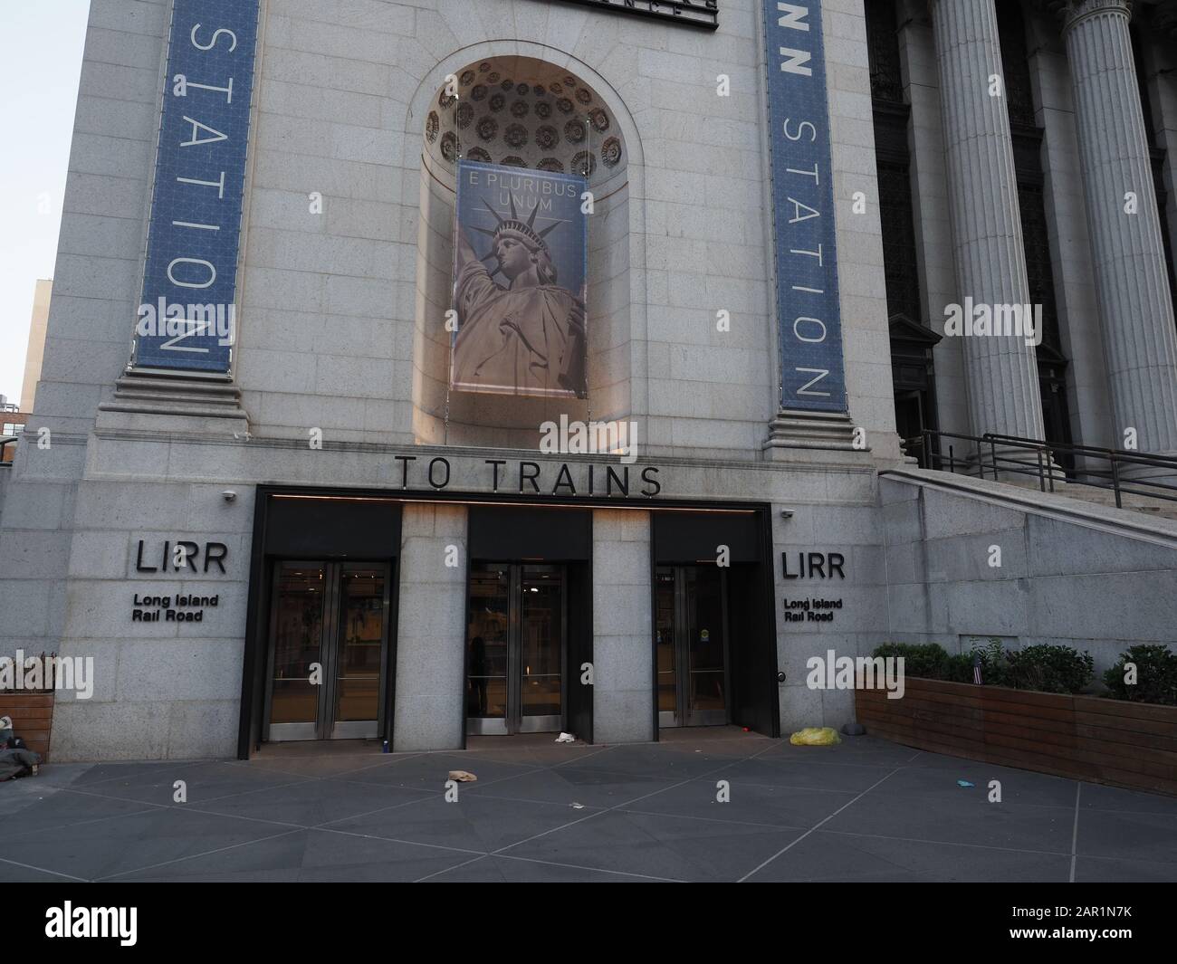 New York, USA - June 3, 2019: The entrance to the LIRR trains at Penn ...