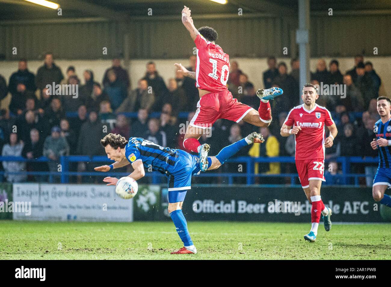 ROCHDALE, ENGLAND - JANUARY 25TH Jordan Roberts of Gillingham FC ...