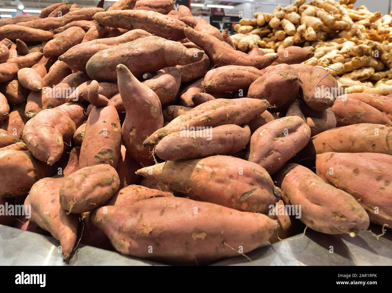 Australian Sweet potato in the supermarket. Near East Stock Photo - Alamy