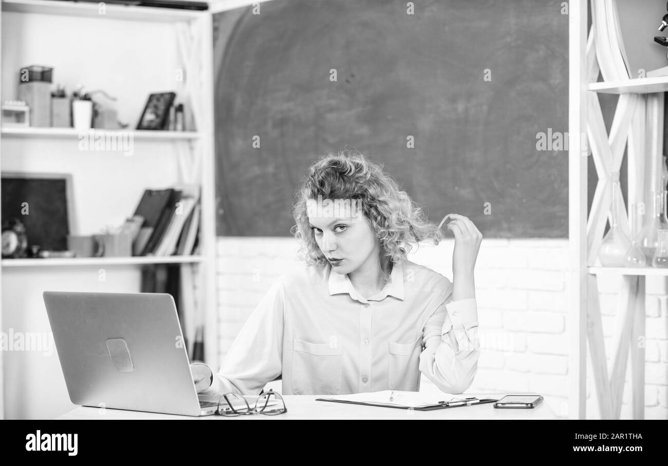 teacher woman. teachers day. modern technology. girl Study Online in ...