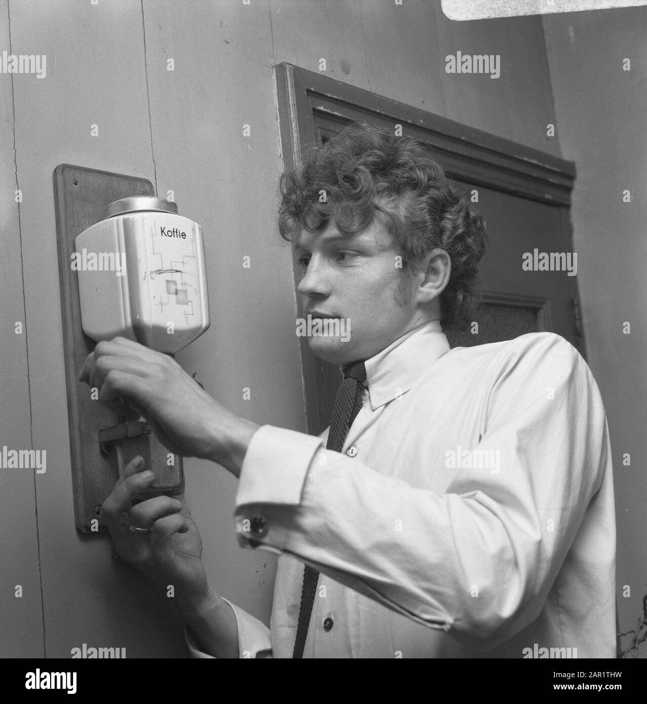 Kushion teacher Tom Zwaag, Tom Zwaag puts coffee Date: December 5, 1966 ...