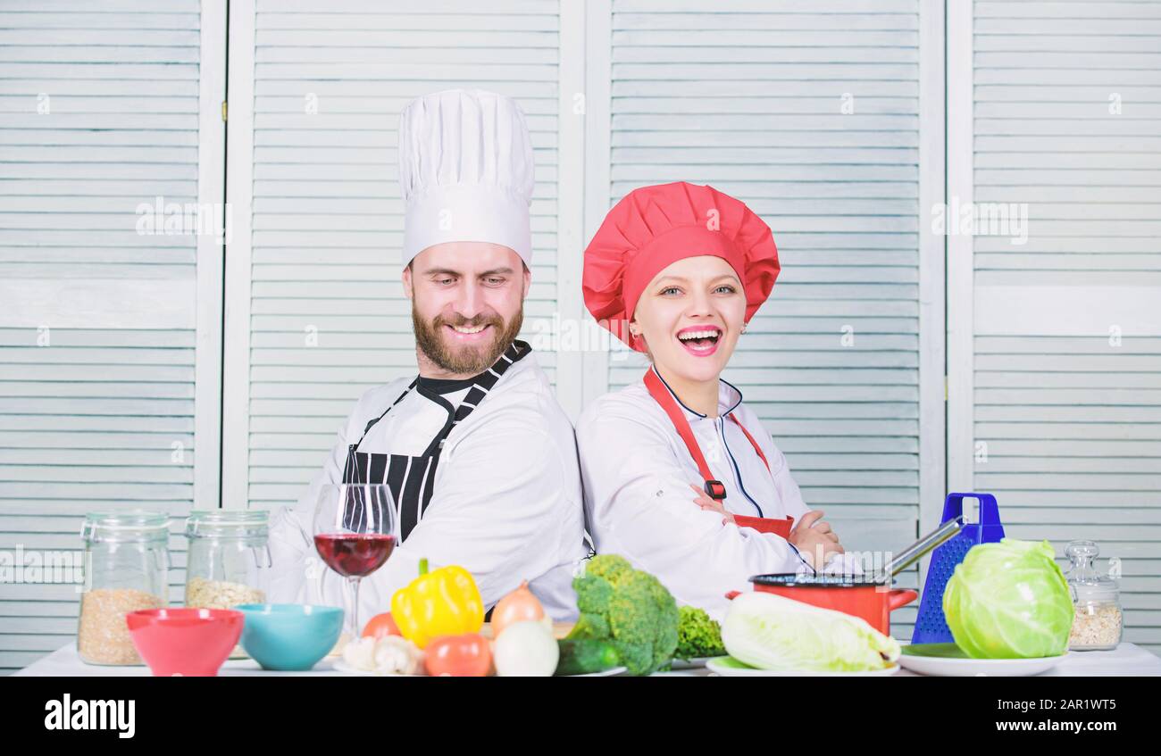 Ultimate cooking challenge. Family cooking in kitchen. man and woman ...